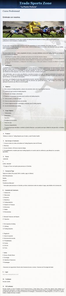Trade Sports Zone: Nicolás Castillo | Curso Completo