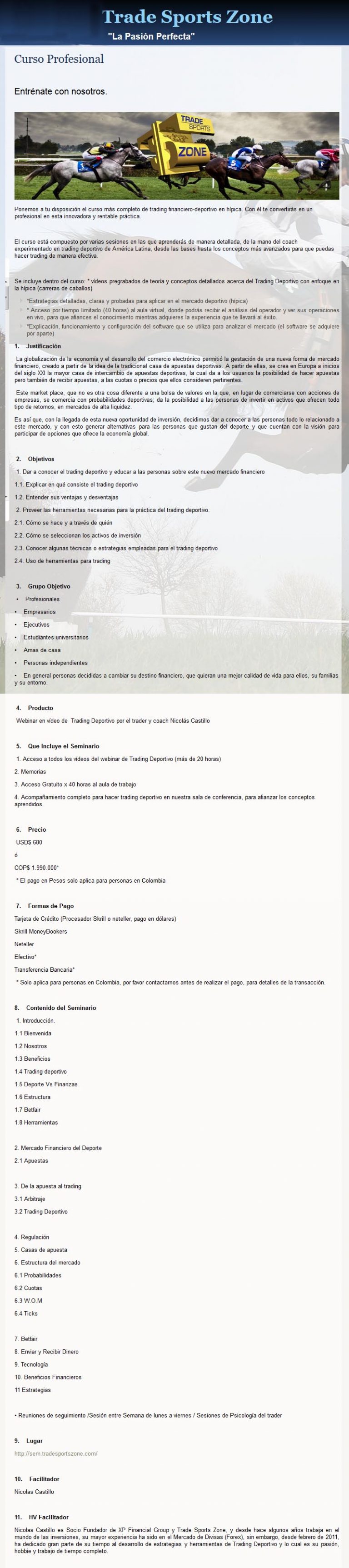 Trade Sports Zone: Nicolás Castillo | Curso Completo